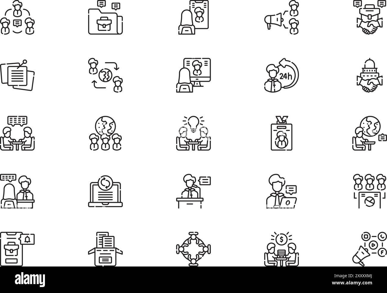 Business communication icons collection is a vector illustration with ...