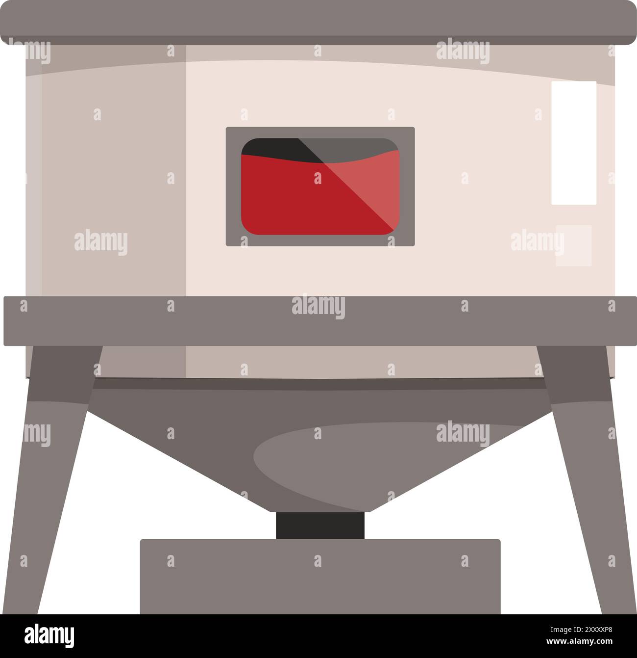 Large industrial hopper storing bulk material for a production line ...