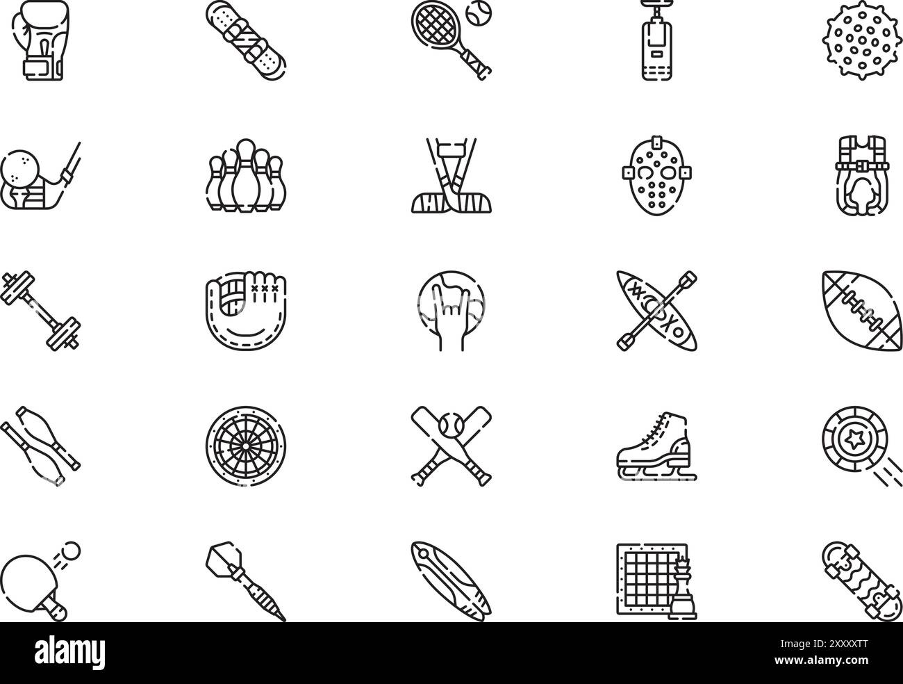 Sport equipment icons collection is a vector illustration with editable stroke Stock Vector ...