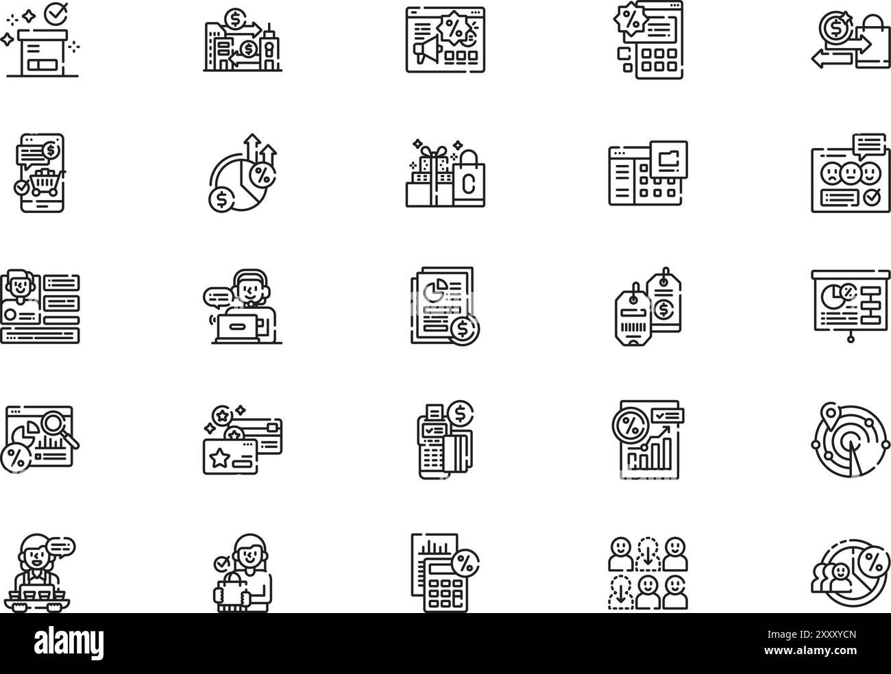 Sales icons collection is a vector illustration with editable stroke ...