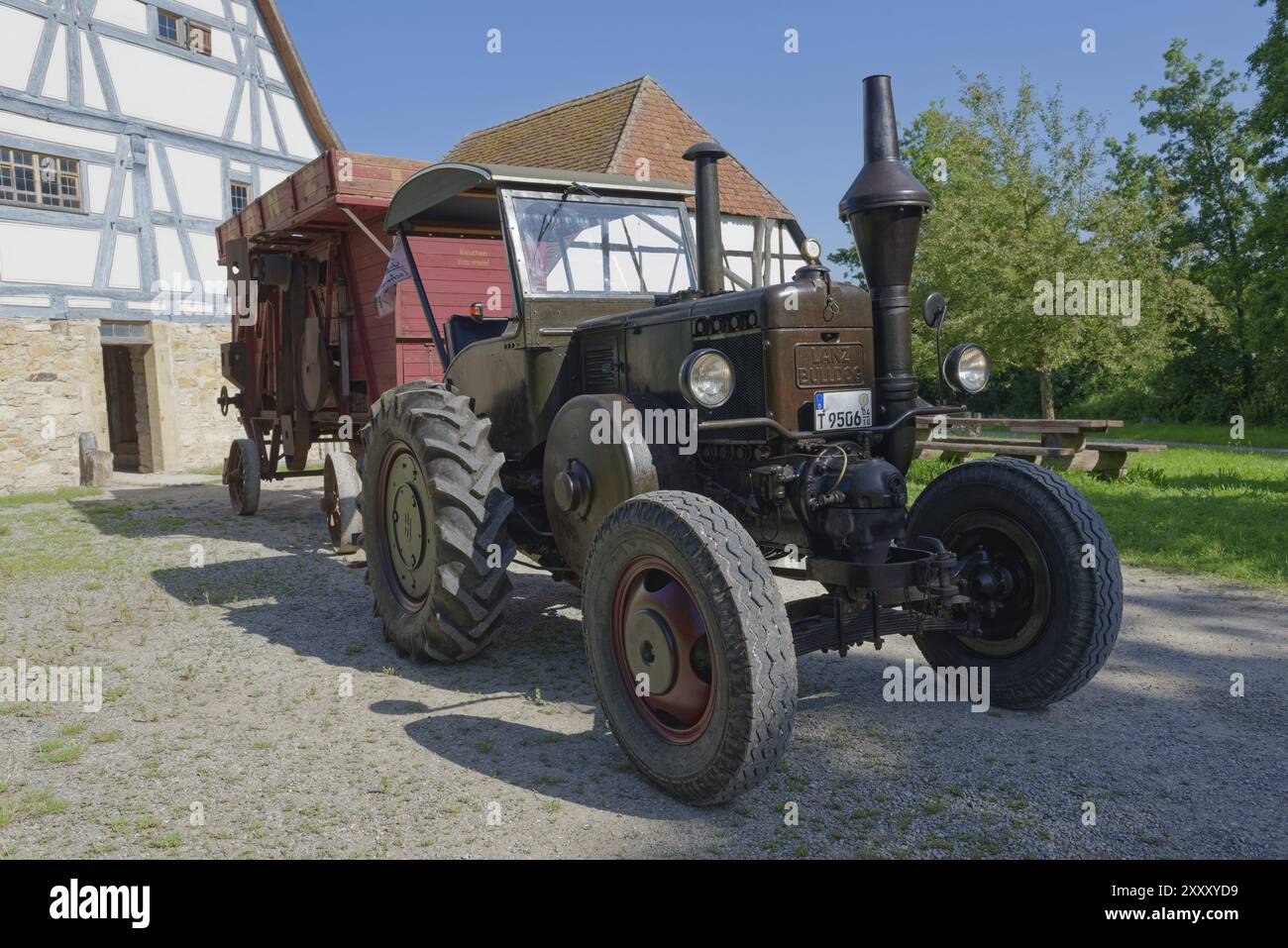 Nostalgic tractors in the Hohenlohe Open-Air Museum, vintage tractor, Lanz Bulldog, agriculture ...