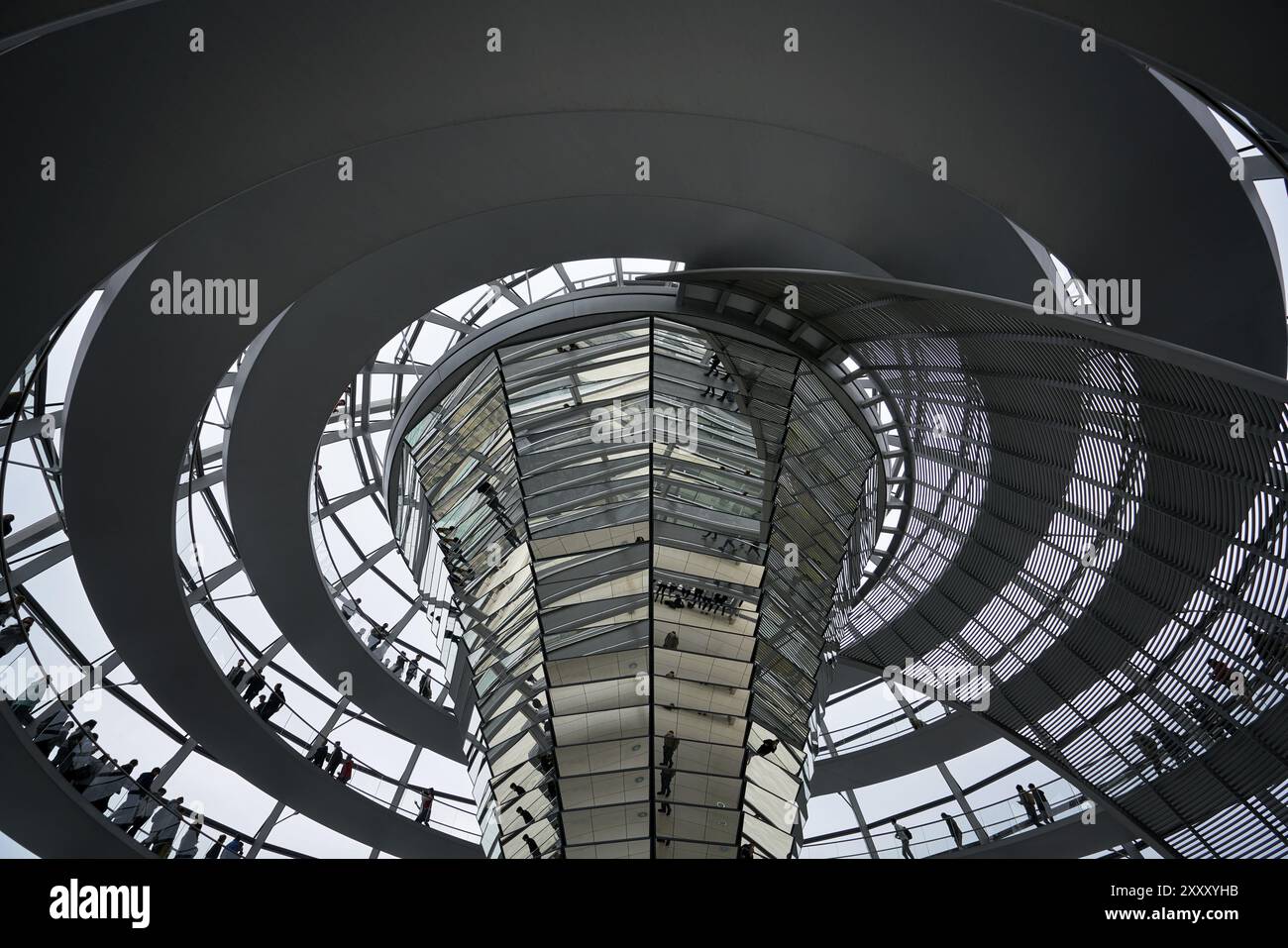 Interior of German Reichstag Parliament glass structure building Stock ...