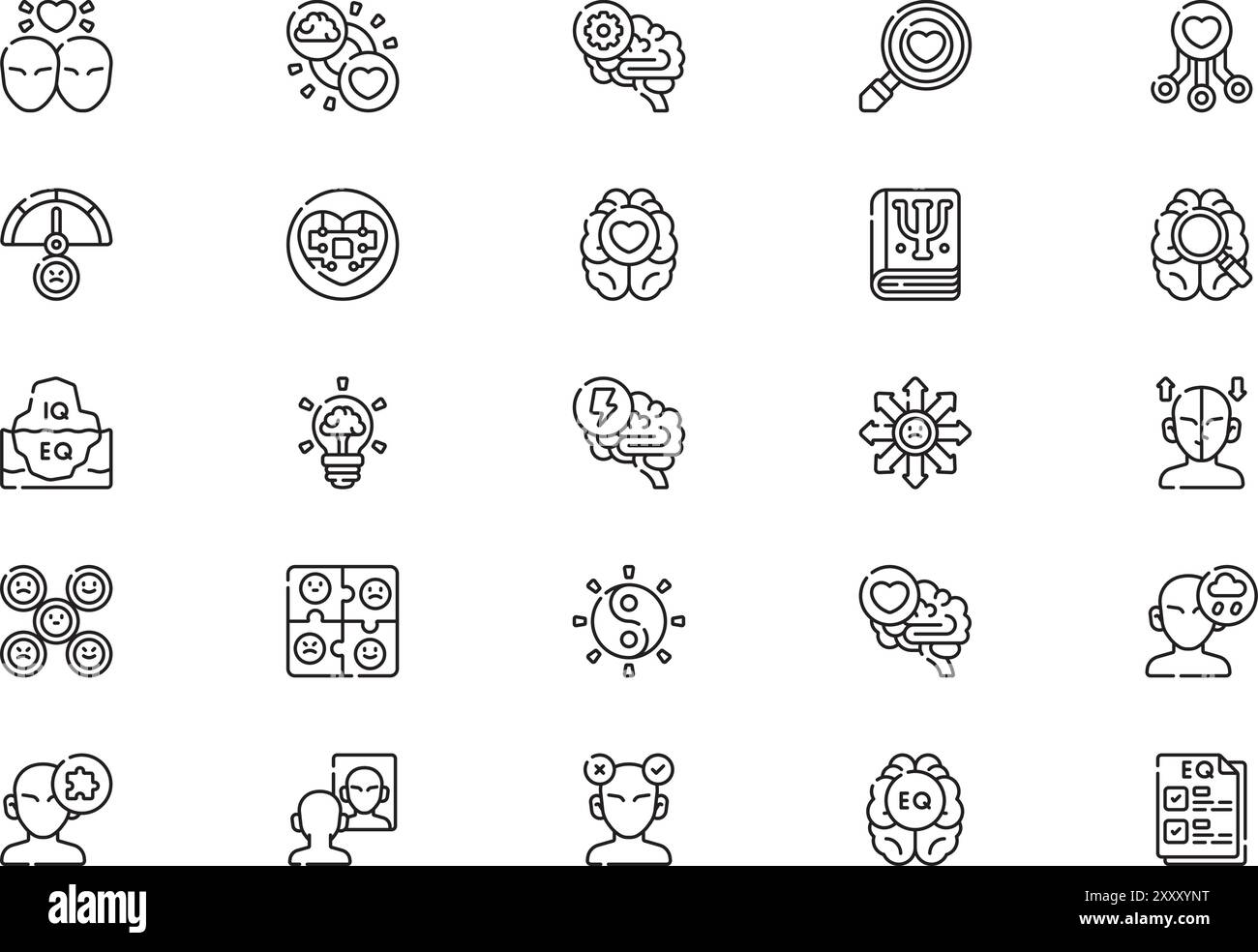 Emotional intelligence icons collection is a vector illustration with ...