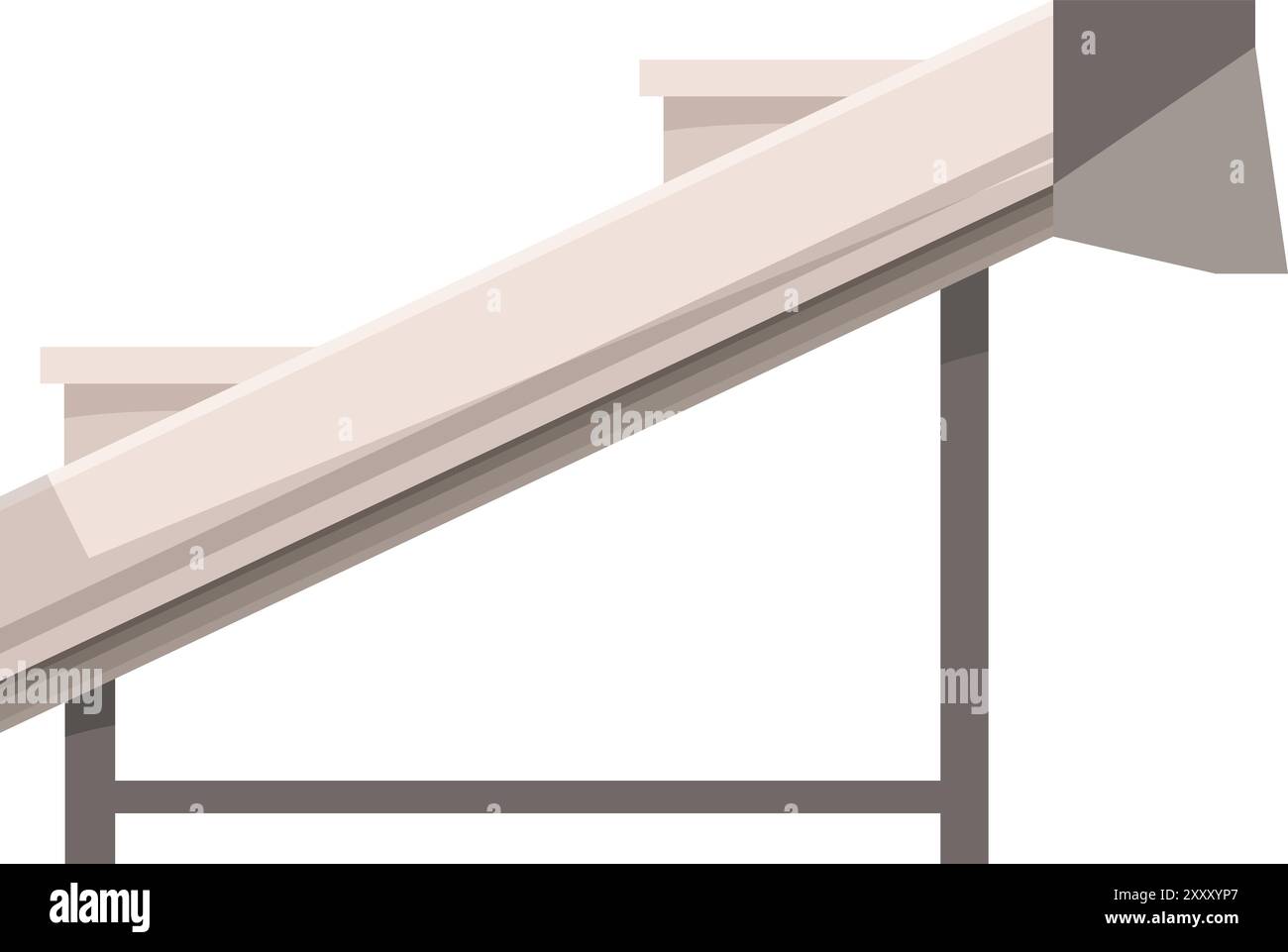 Factory production line concept with conveyor belt transporting goods ...