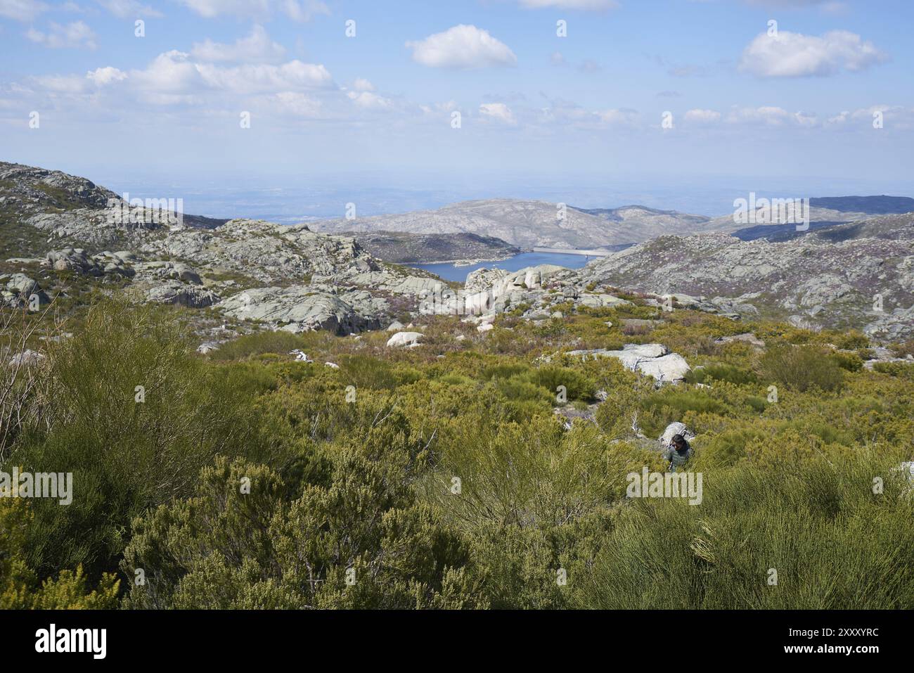 Landscape in lake Lagoa Covao do Curral in Serra da Estrela, Portugal ...