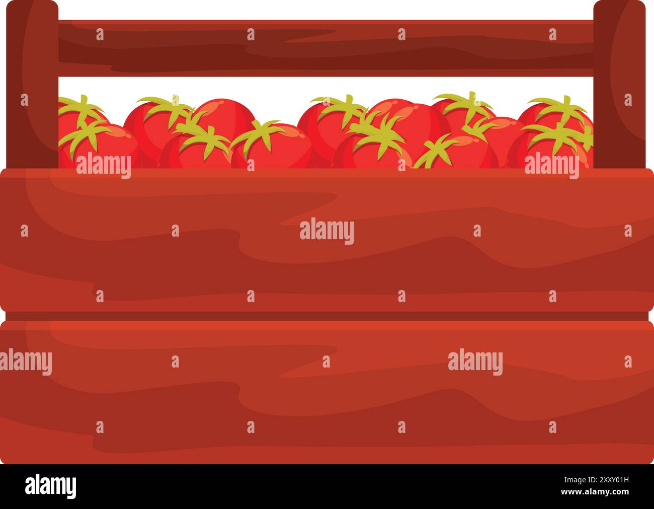 Wooden crate is overflowing with fresh, ripe, red tomatoes Stock Vector Image & Art - Alamy