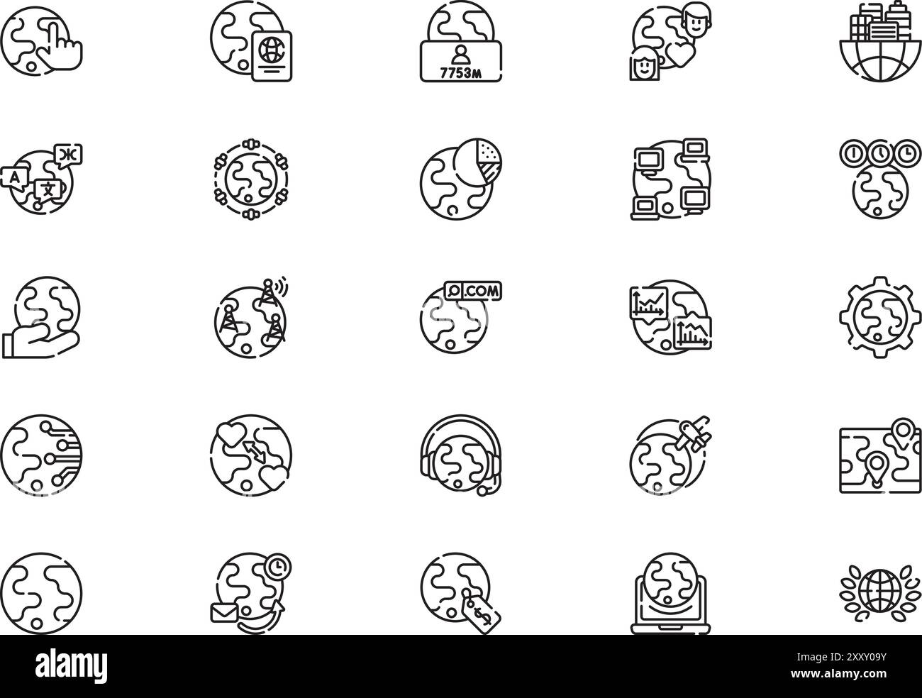 Globalization icons collection is a vector illustration with editable ...