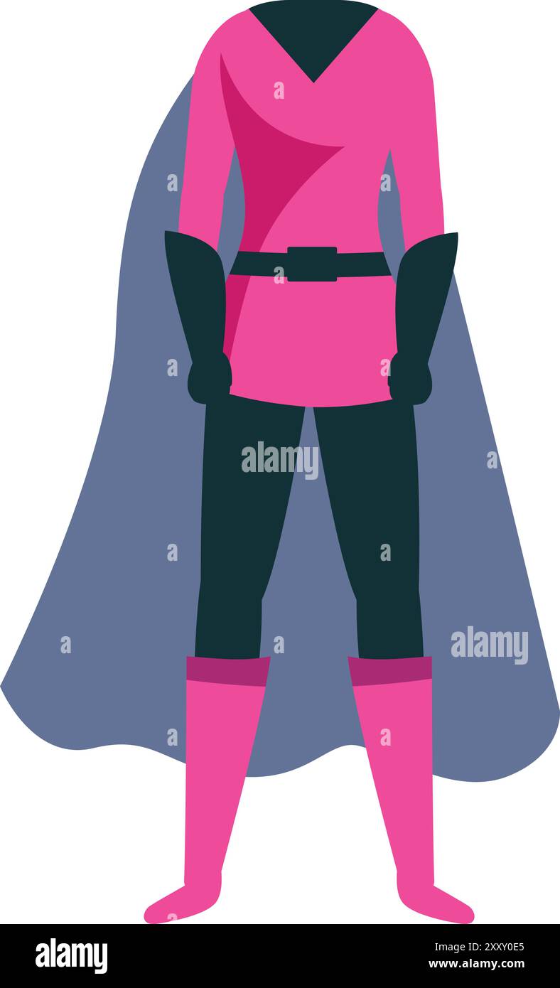 Superhero character illustration wearing a cape and standing in a ...