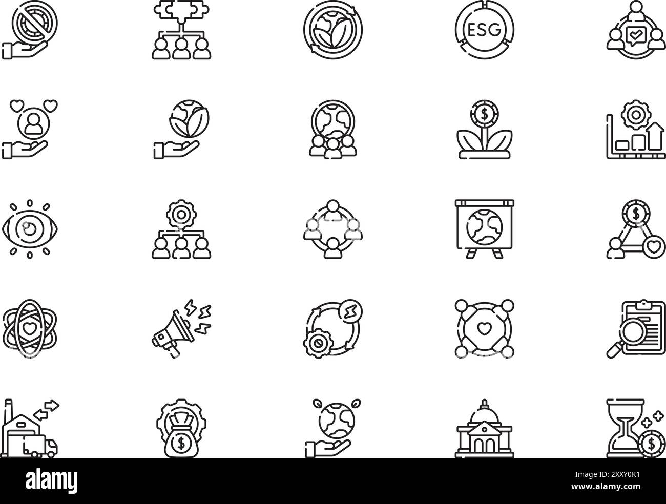 Esg icons collection is a vector illustration with editable stroke ...