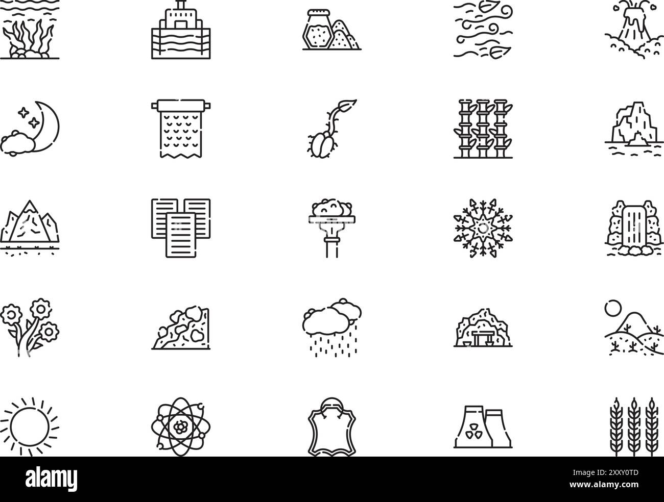 Natural resources icons collection is a vector illustration with ...