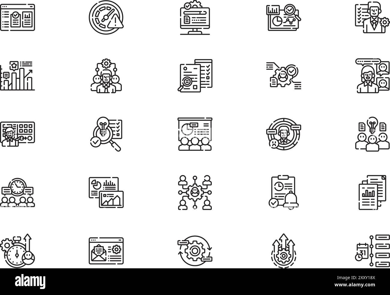 Management icons collection is a vector illustration with editable ...