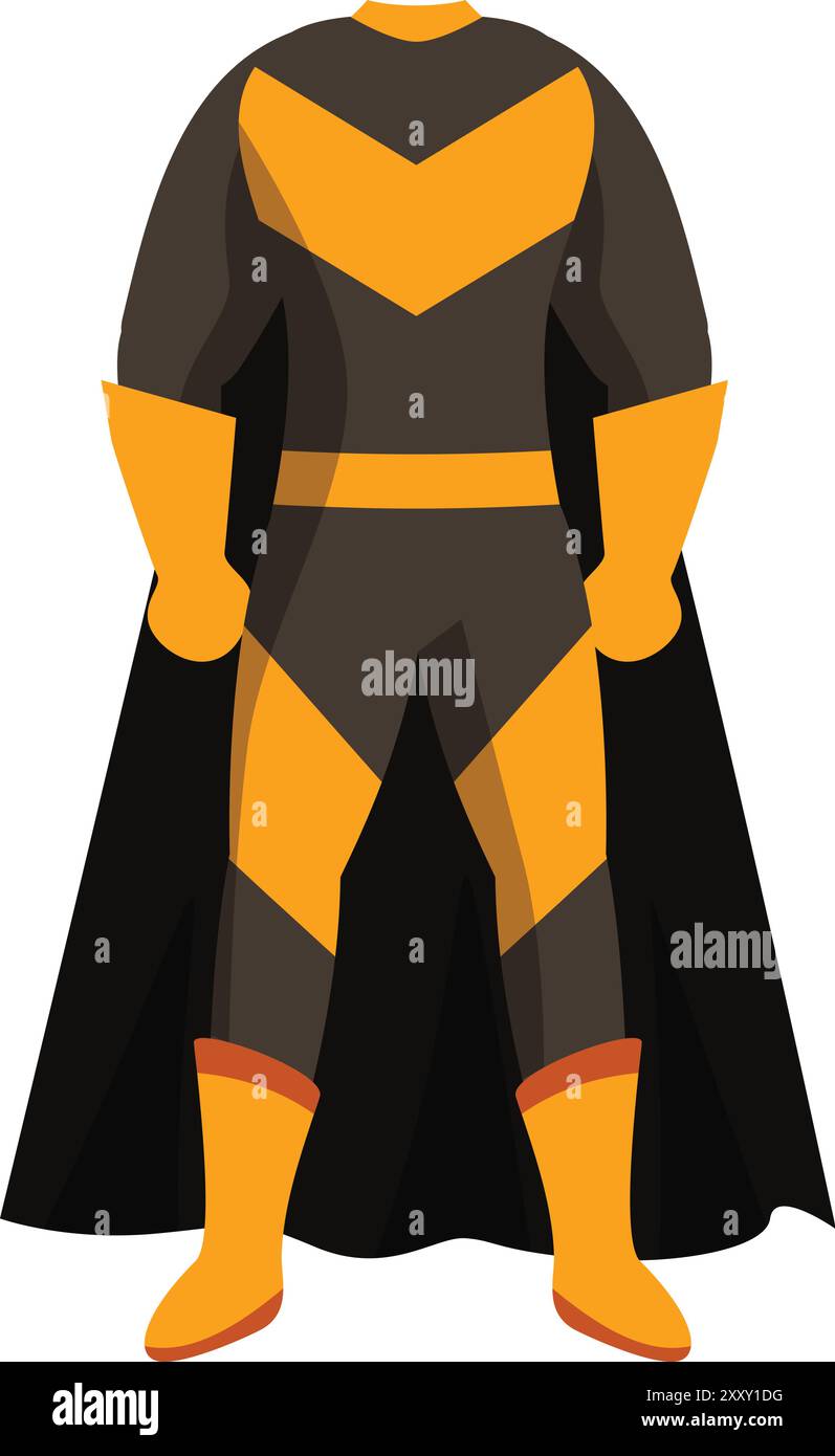 Superhero costume with cape standing in a powerful pose, ready for ...