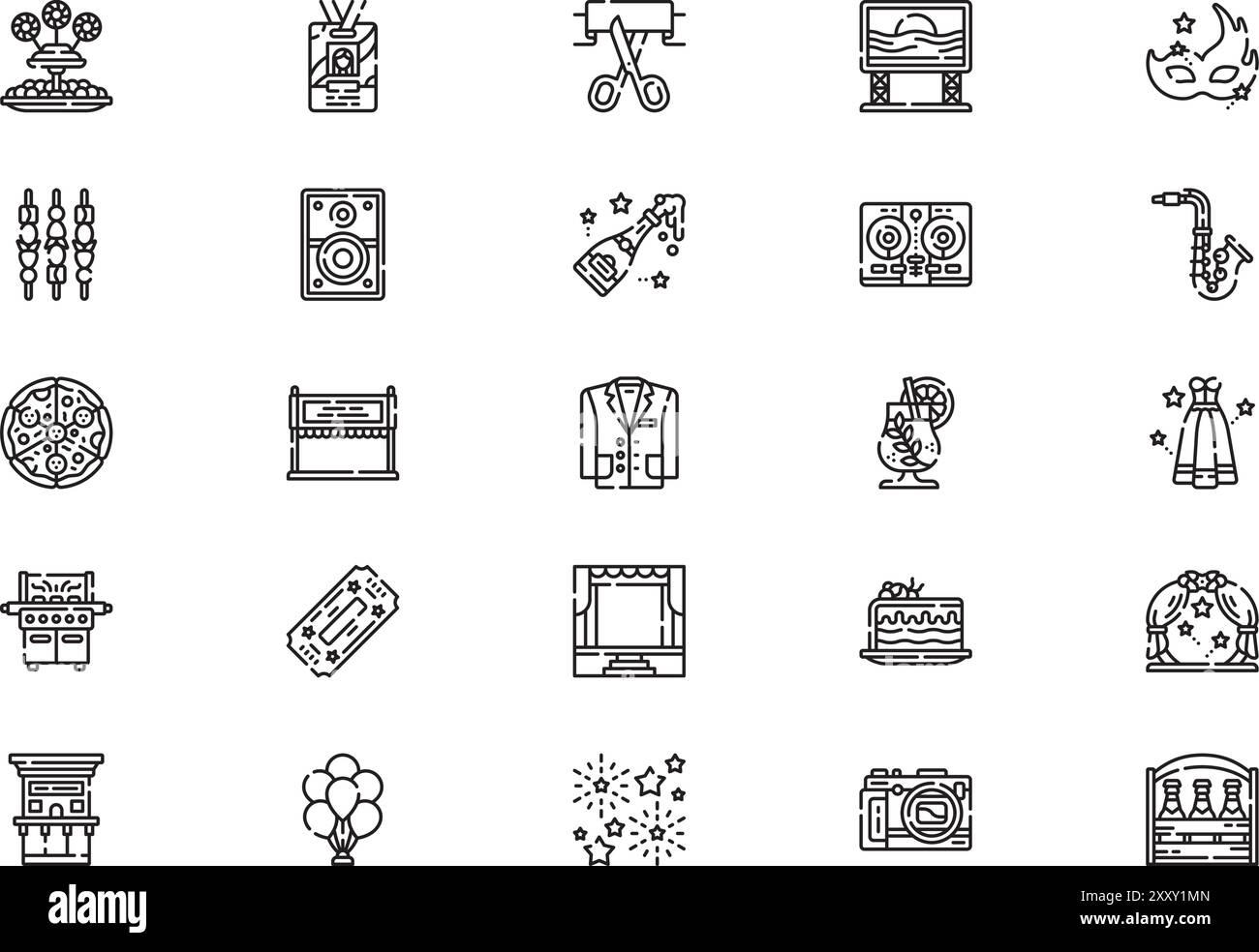 Event icons collection is a vector illustration with editable stroke ...