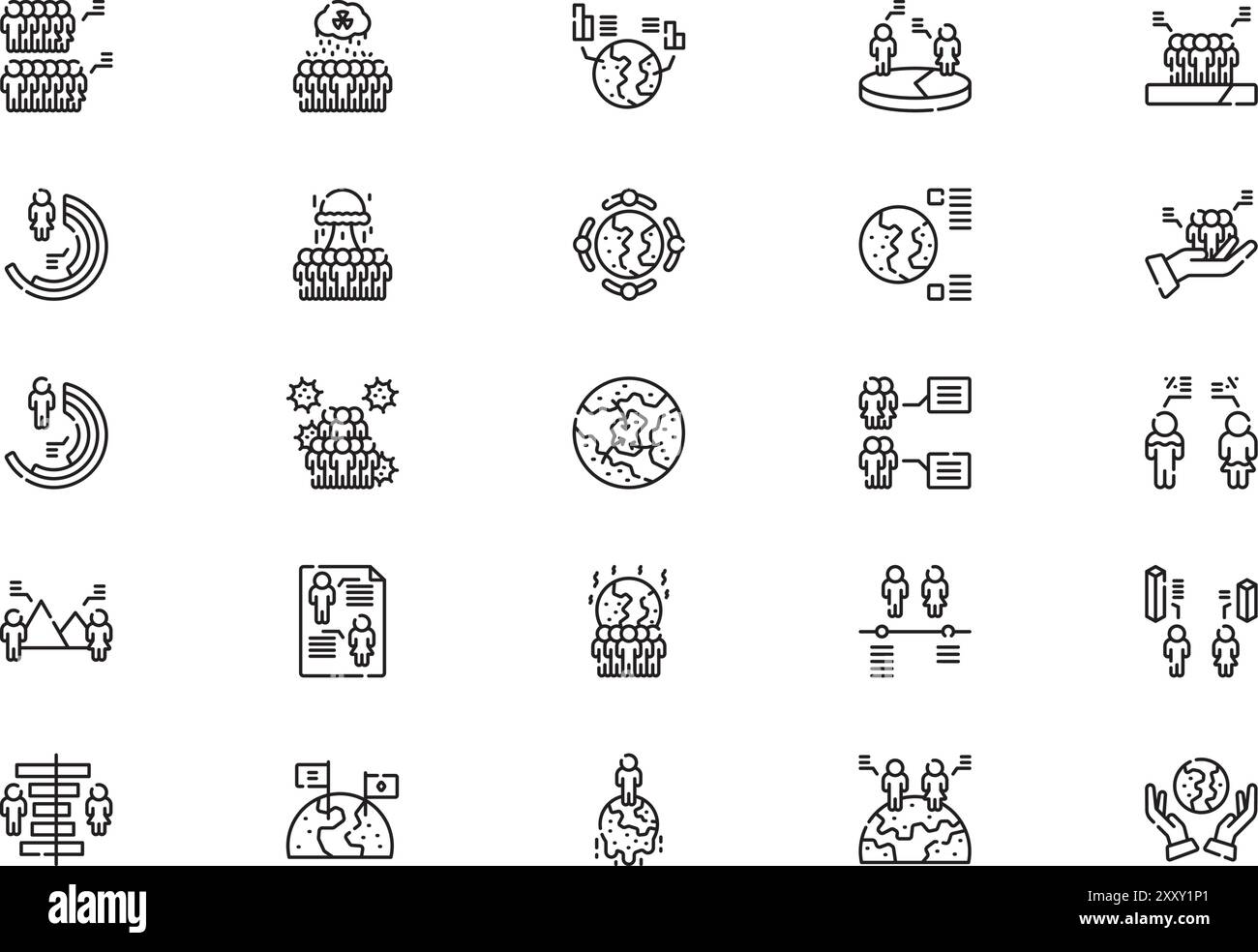 World population icons collection is a vector illustration with ...