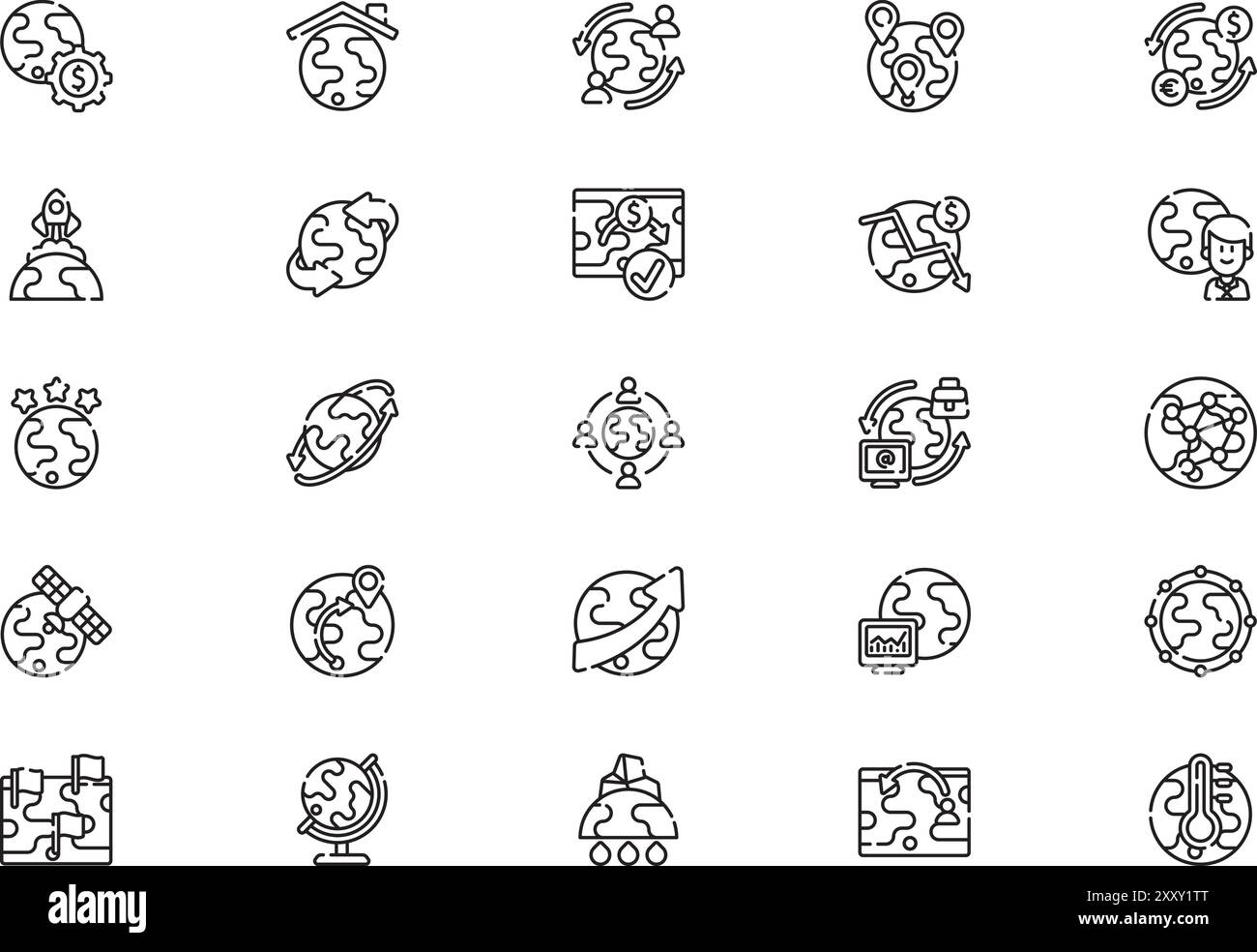 Globalization icons collection is a vector illustration with editable ...