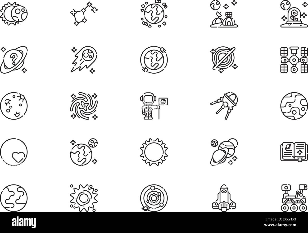 Space icons collection is a vector illustration with editable stroke ...