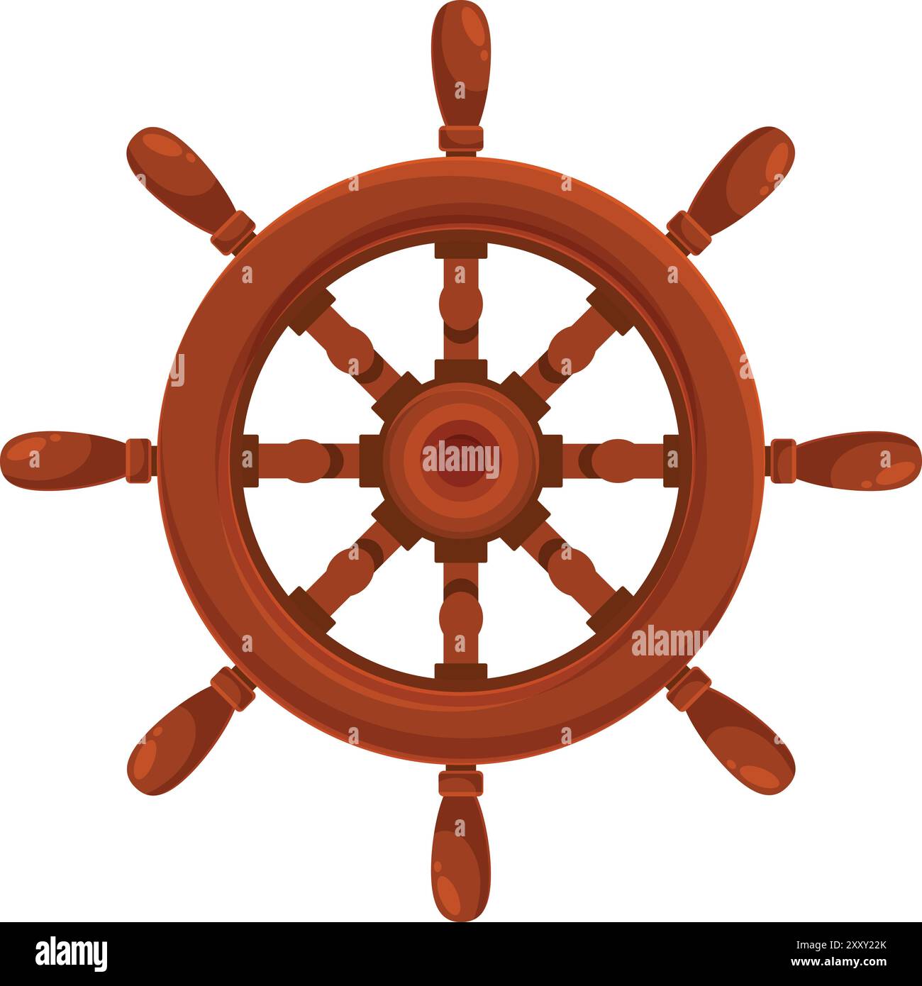 Ship steering wheel made of wood, helping the captain navigate Stock ...