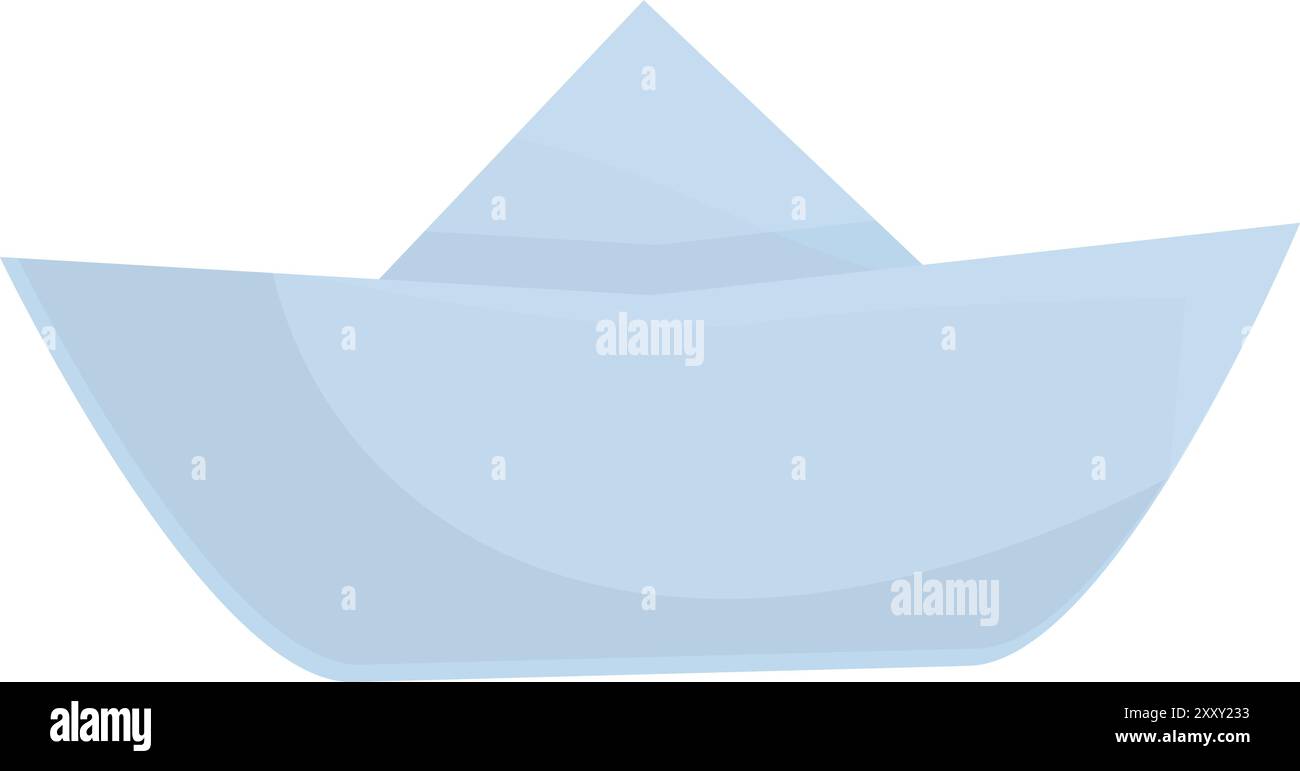 Light blue origami paper boat floating on water Stock Vector Image ...