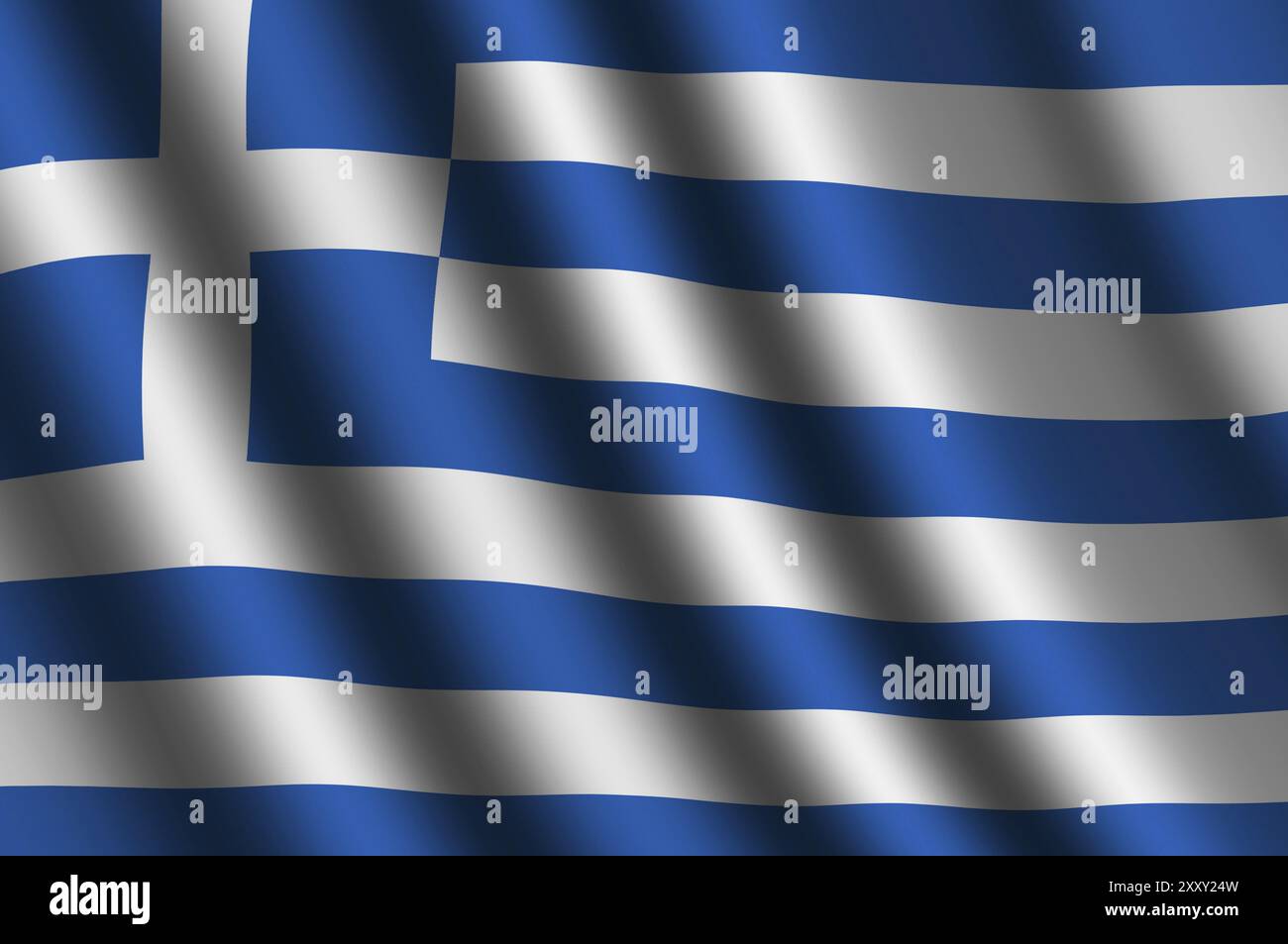 The Greek flag flying in the wind Stock Photo - Alamy