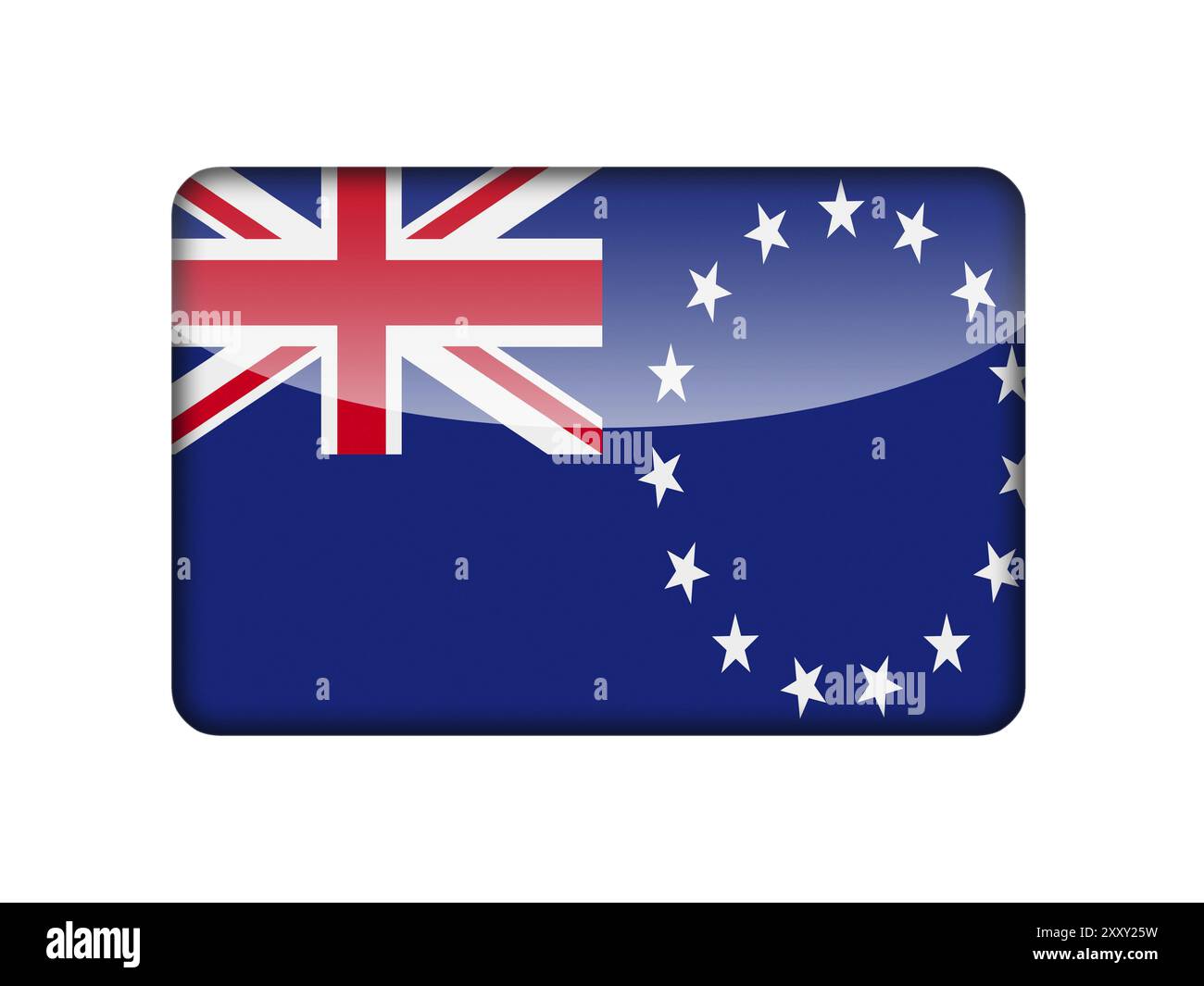The Cook Islands flag in the form of a glossy icon Stock Photo - Alamy