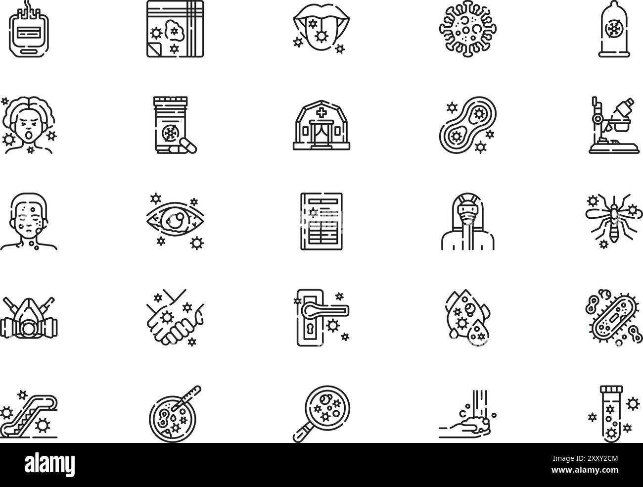 Virus transmission icons collection is a vector illustration with editable stroke Stock Vector ...