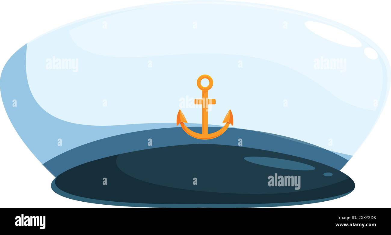Blue captain hat with a golden anchor emblem represents maritime ...