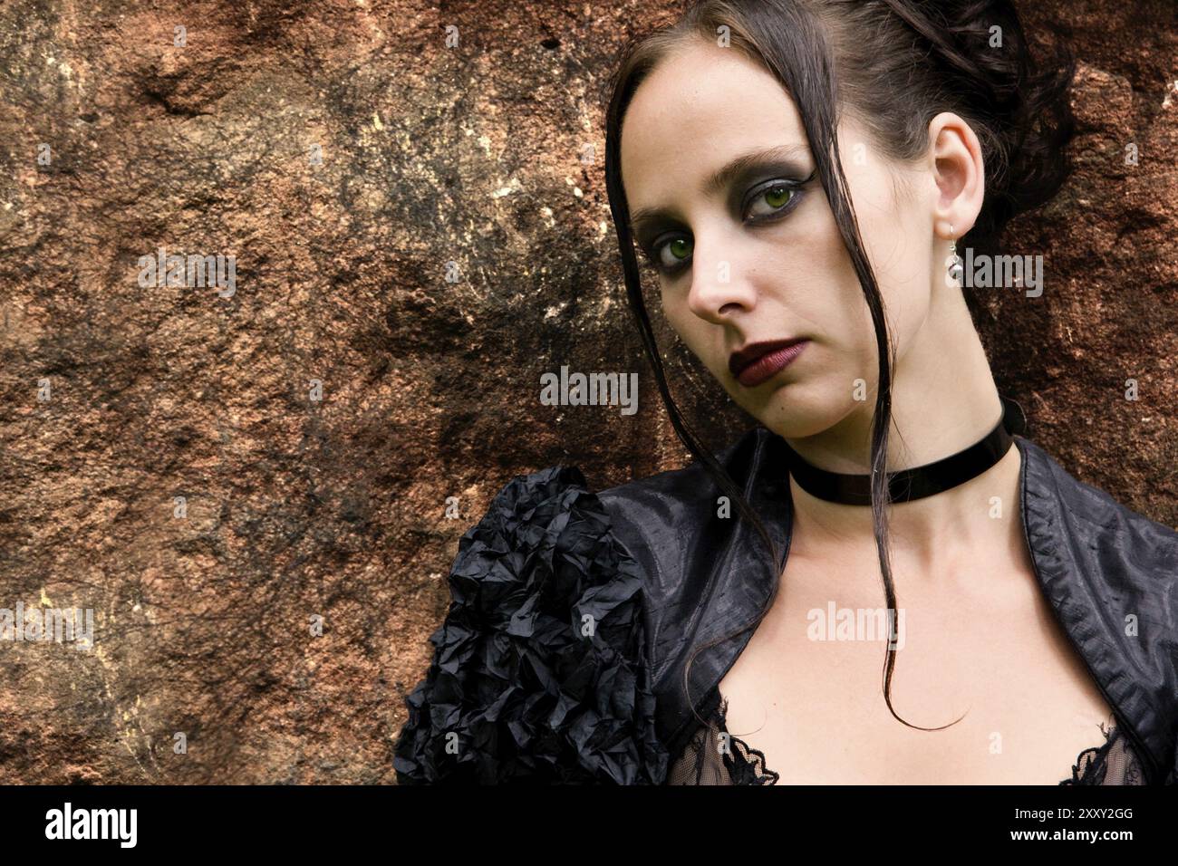 A young gothic woman in the ruins of the Stadtroda monastery a young ...