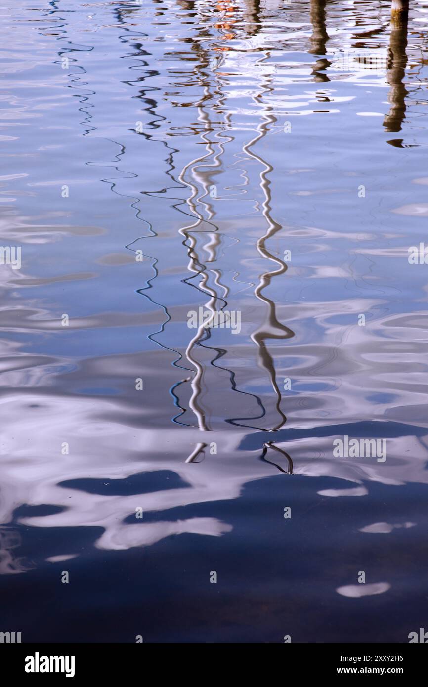 Water Reflection at a jetty at Werbellinsee in summer Water Reflection ...
