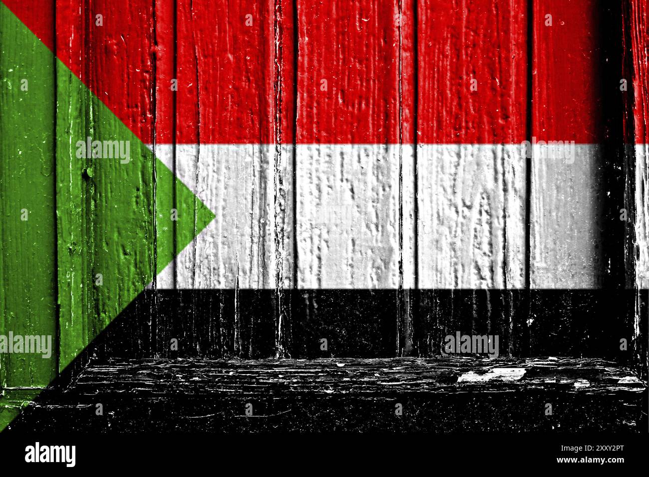 Flag of Sudan painted on wooden frame Stock Photo - Alamy