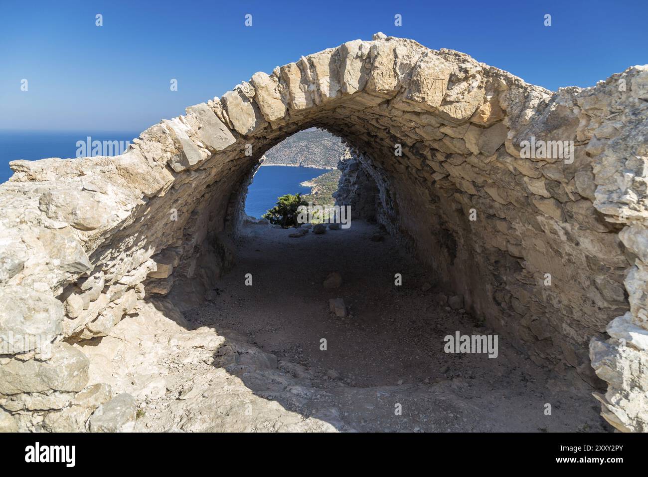 Monolithos castle ruins, Rhodes, Greece, Europe Stock Photo - Alamy
