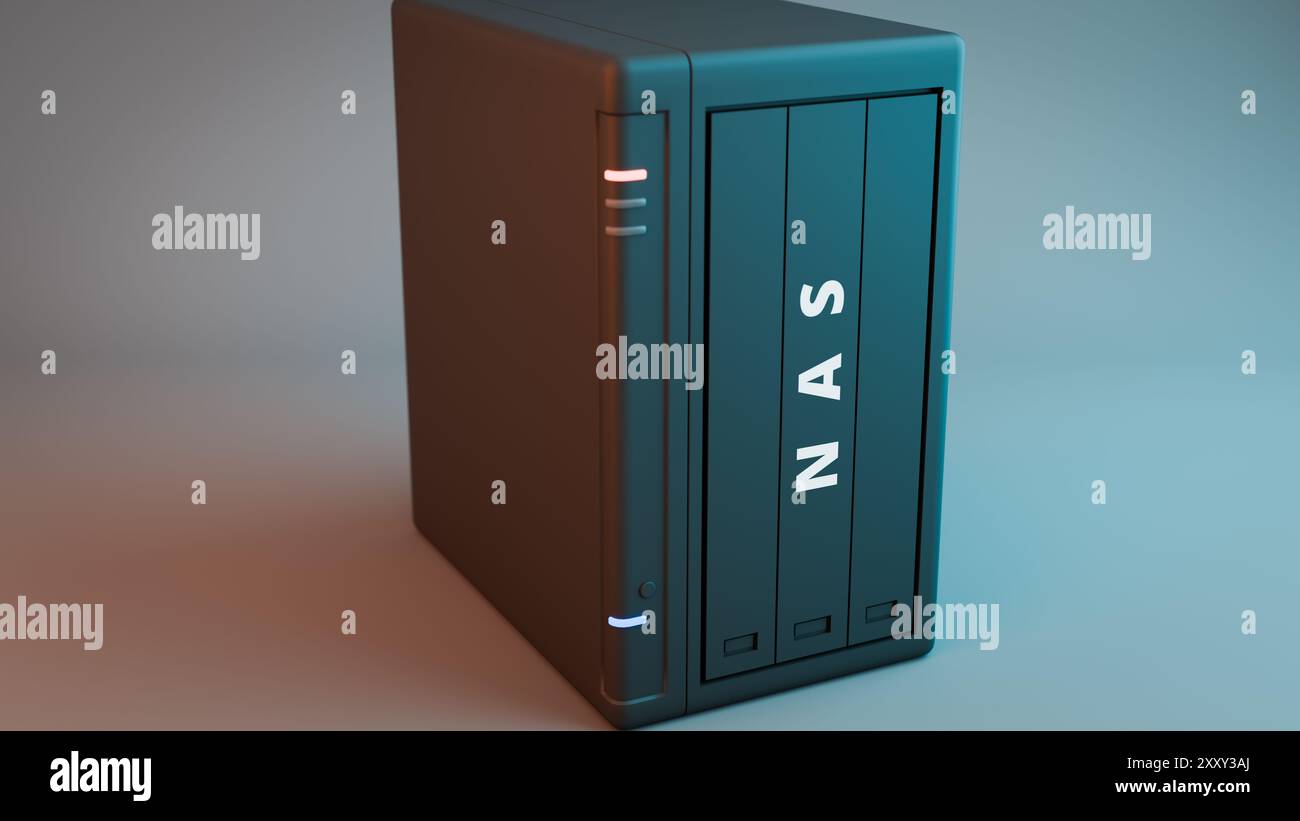 Network Attached Storage drive called "NAS" concepts image. 3d ...
