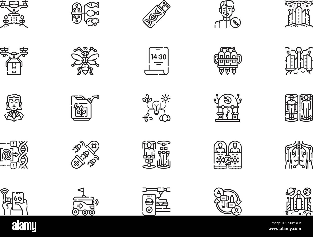 Technology of the future icons collection is a vector illustration with ...