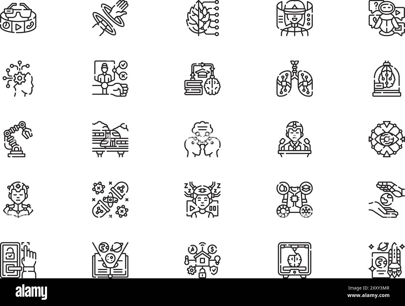 Technology of the future icons collection is a vector illustration with ...
