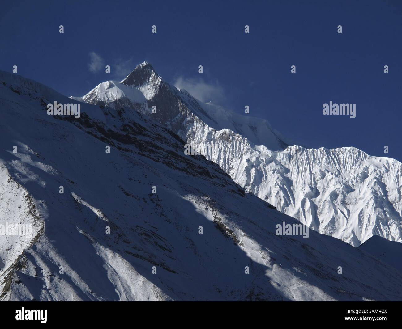 Khangsar Kang (Rock Noir), high mountain in the Annapurna Conservation ...