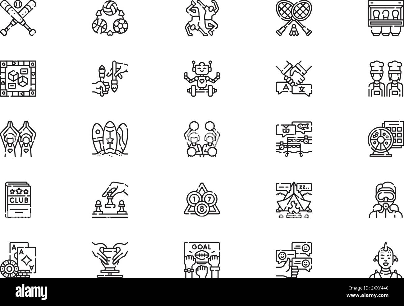 Social club icons collection is a vector illustration with editable stroke Stock Vector Image ...