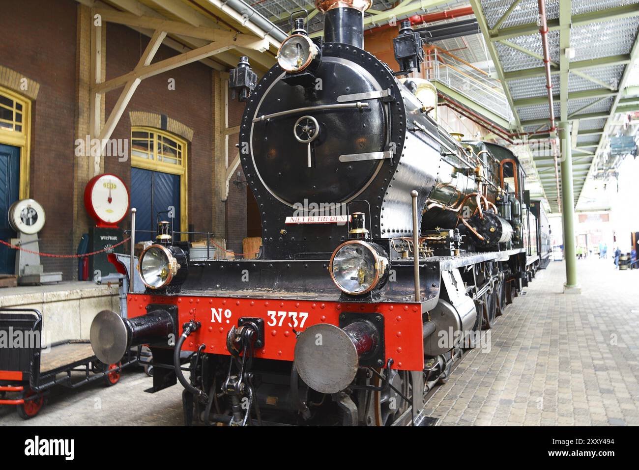 Utrecht, Netherlands. May 2023. Old trains at the railroad museum in ...