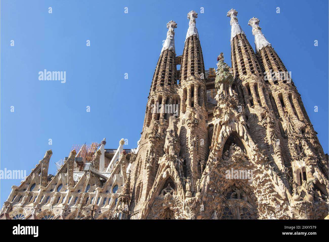 Barcelona, Spain, May 3, 2016: Tourist visiting Cathedral of La Sagrada ...