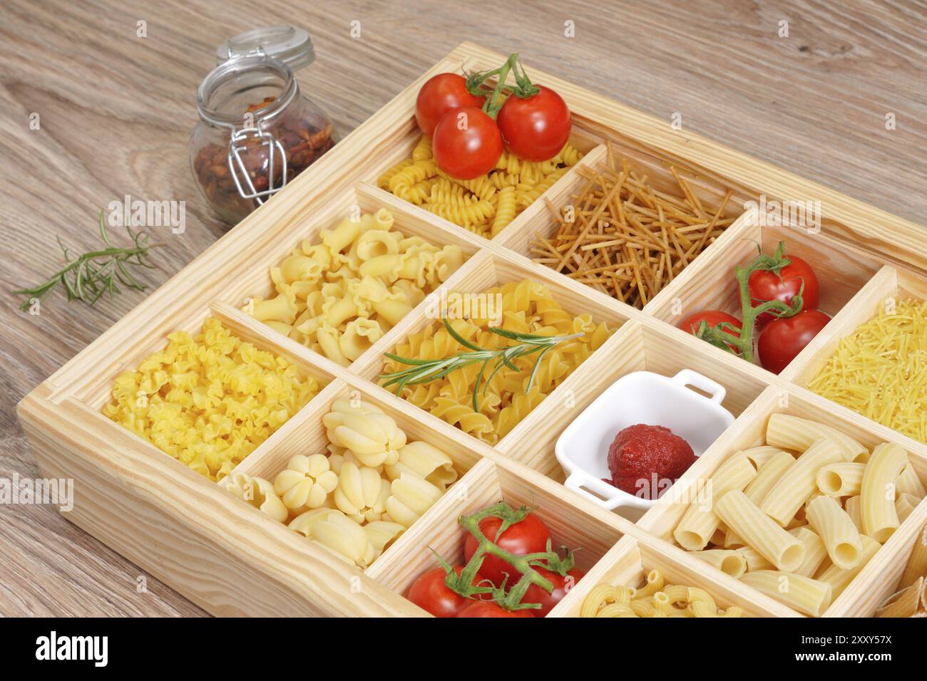 Various types of pasta in a frame. Various types of pasta with ...