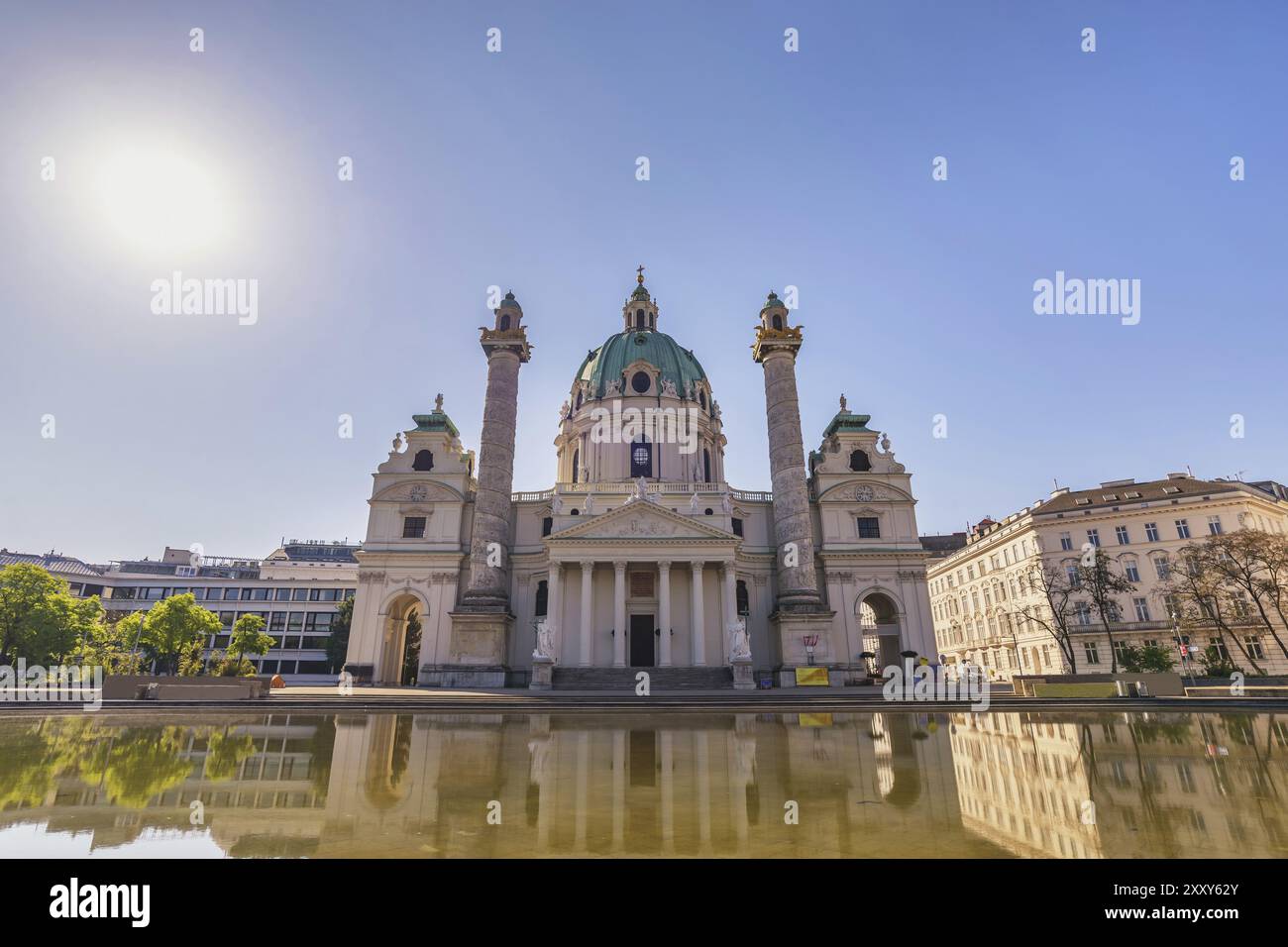 Vienna Austria's city skyline by the Karlskirche church Stock Photo - Alamy