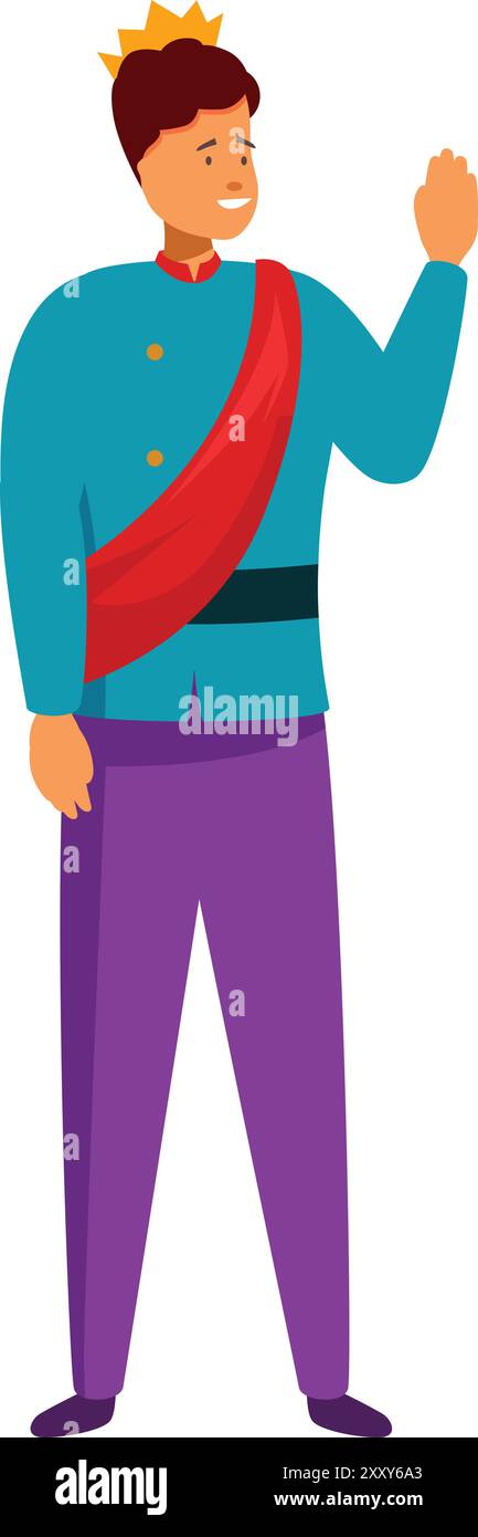 King waving at people cartoon Stock Vector Images - Alamy