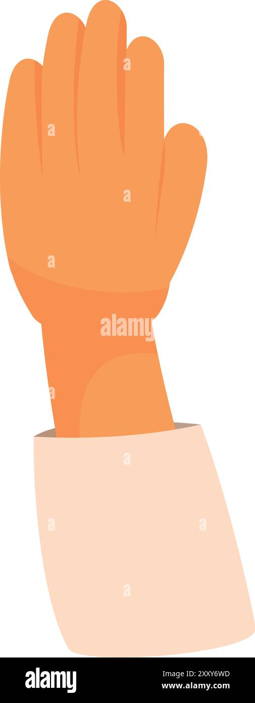 Cartoon style hand of a doctor raising hand showing five fingers ...