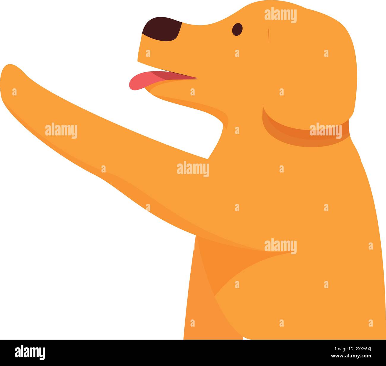 Happy golden retriever dog waving paw, petting zoo Stock Vector Image ...