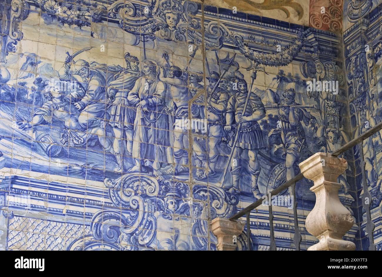 Obidos tiles, Obidos glazed tile 03 Stock Photo - Alamy