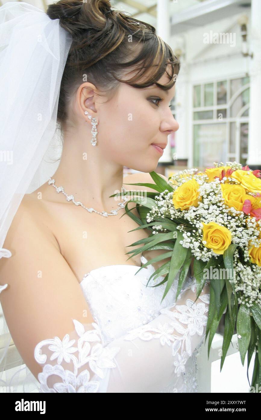 Bride in wedding dress Stock Photo - Alamy