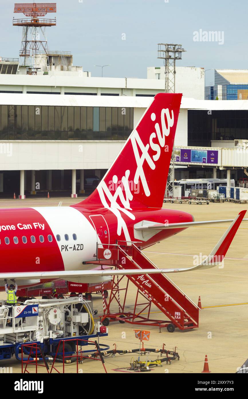 Bangkok, Thailand, November 3, 2015: Stair car parked at tail section ...