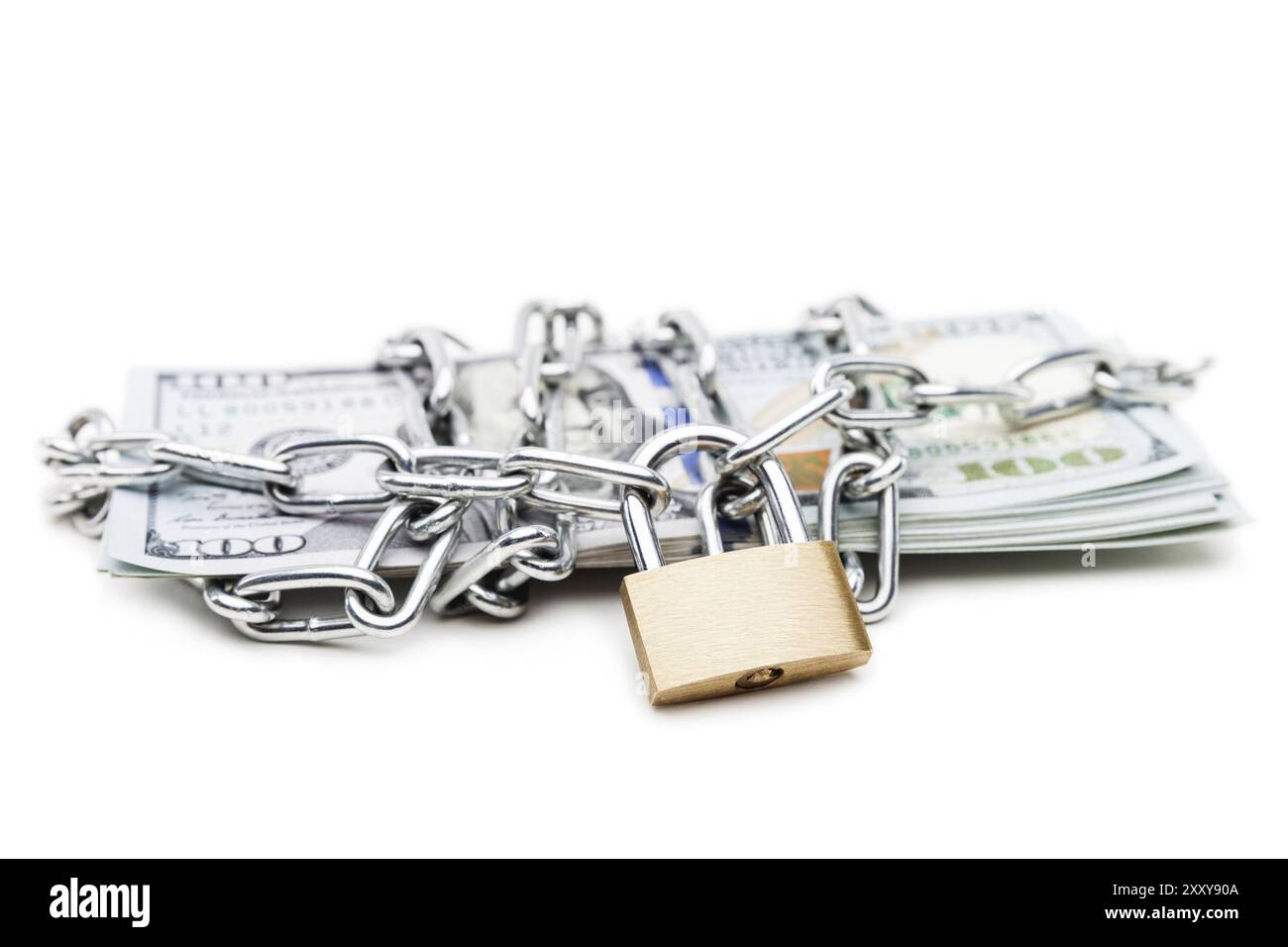 Business safety and finance protection concept, metal chain link with ...