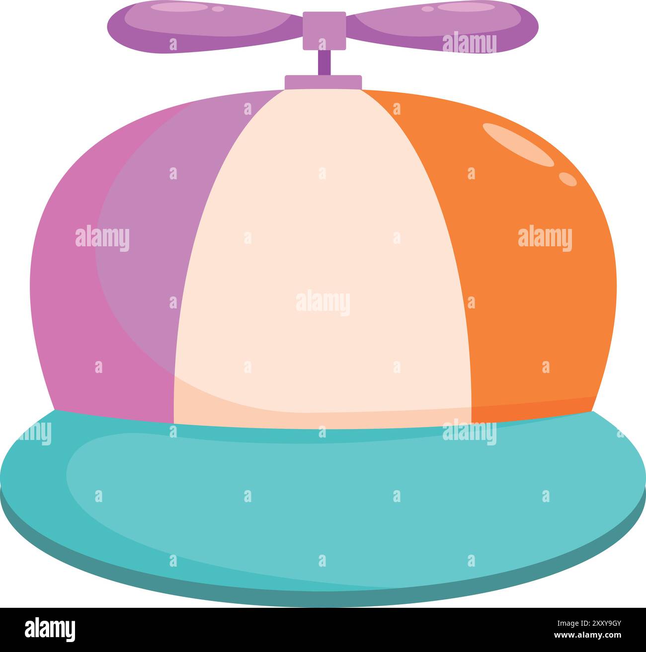 Cartoon multicolored propeller hat is spinning, perfect for summer ...
