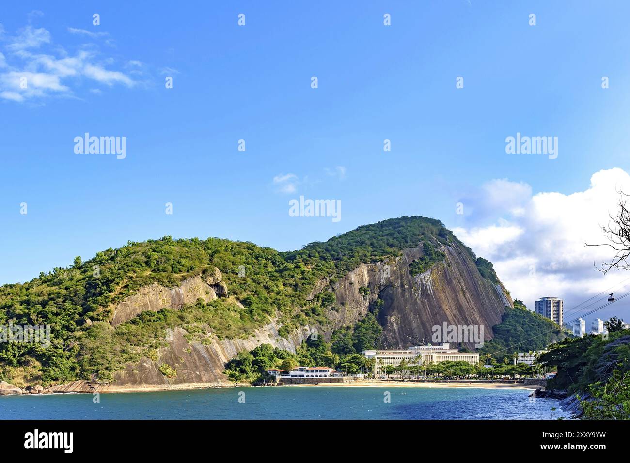 Praia Vermelha, the starting point of the Sugarloaf hill cable car, one of the main tourist ...