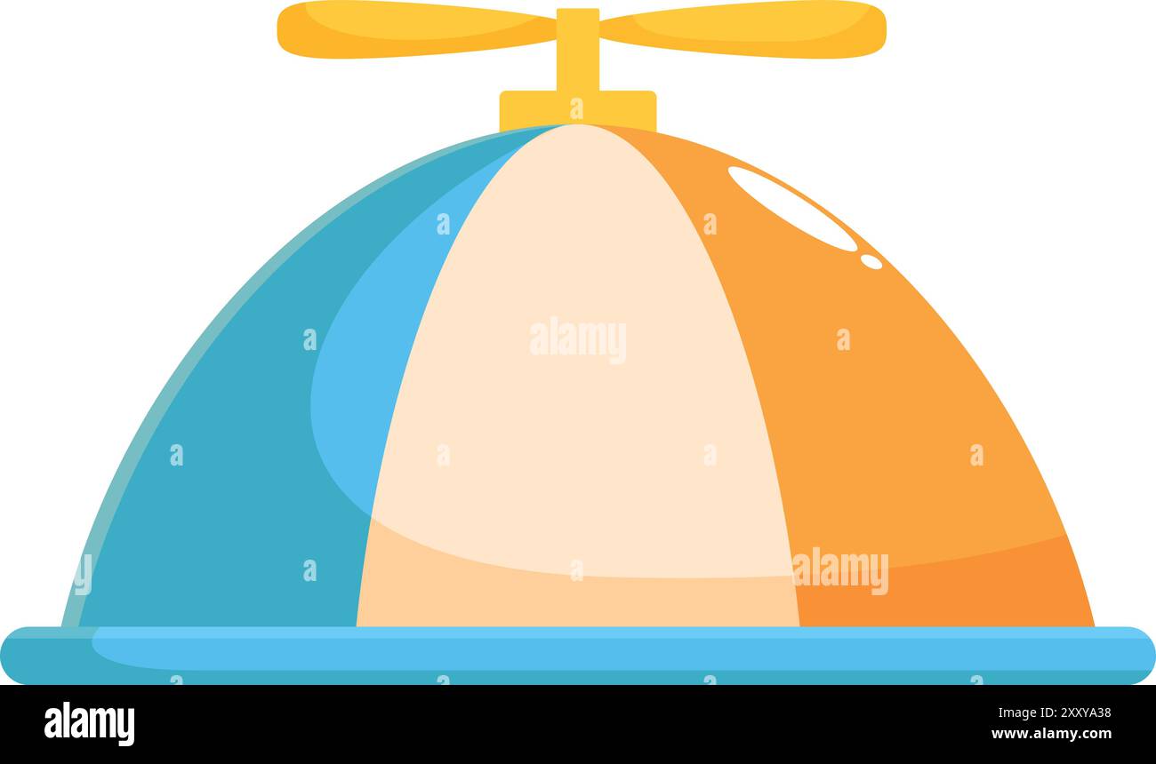 Classic children's toy spinning top with a propeller on top, bringing ...