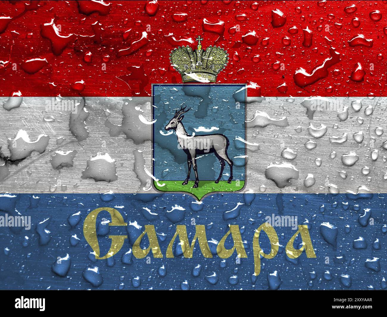 Flag of Samara with rain drops Stock Photo - Alamy